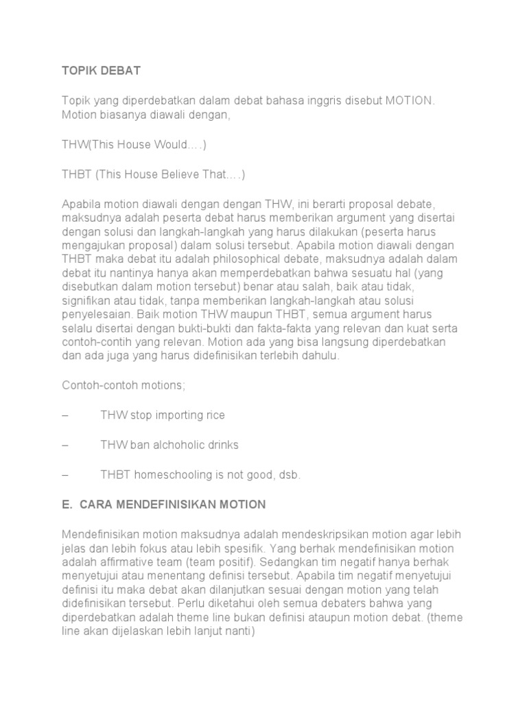 Contoh Teks Debat | PDF