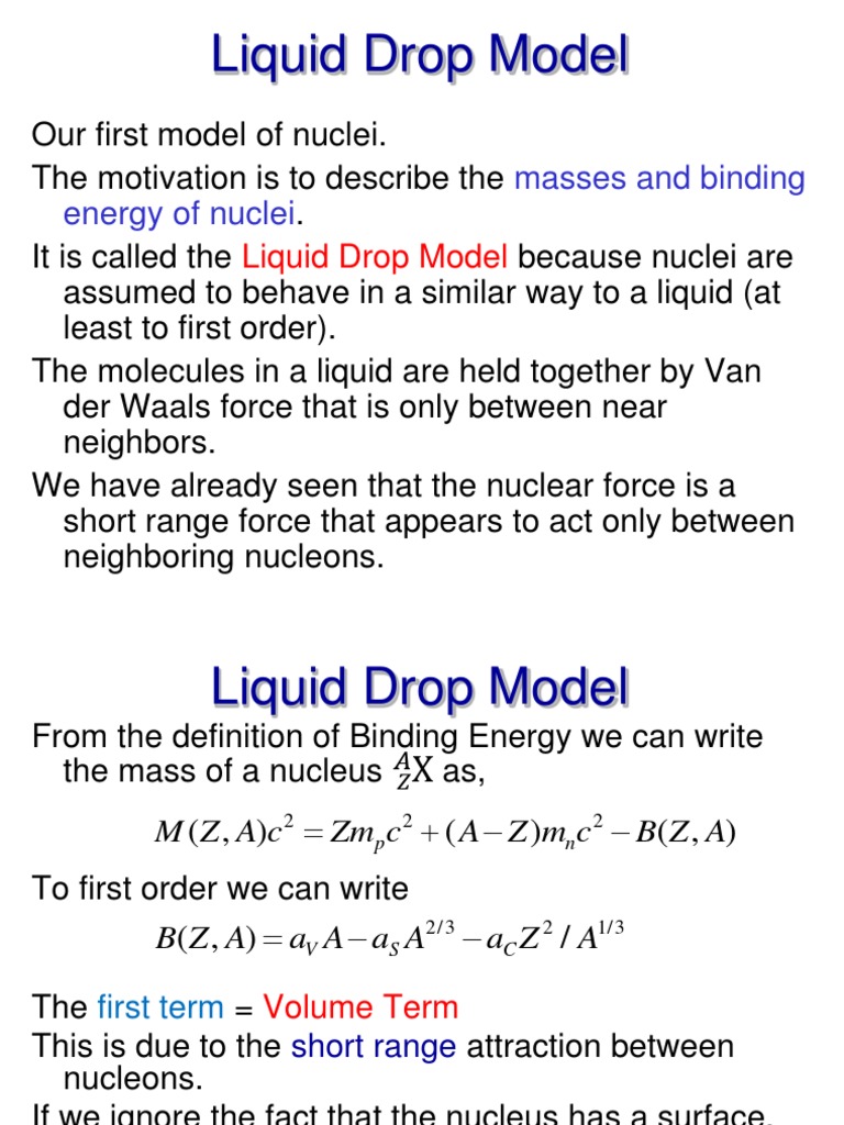 Part-04 Liquid Drop Model | PDF | Atomic Nucleus | Neutron