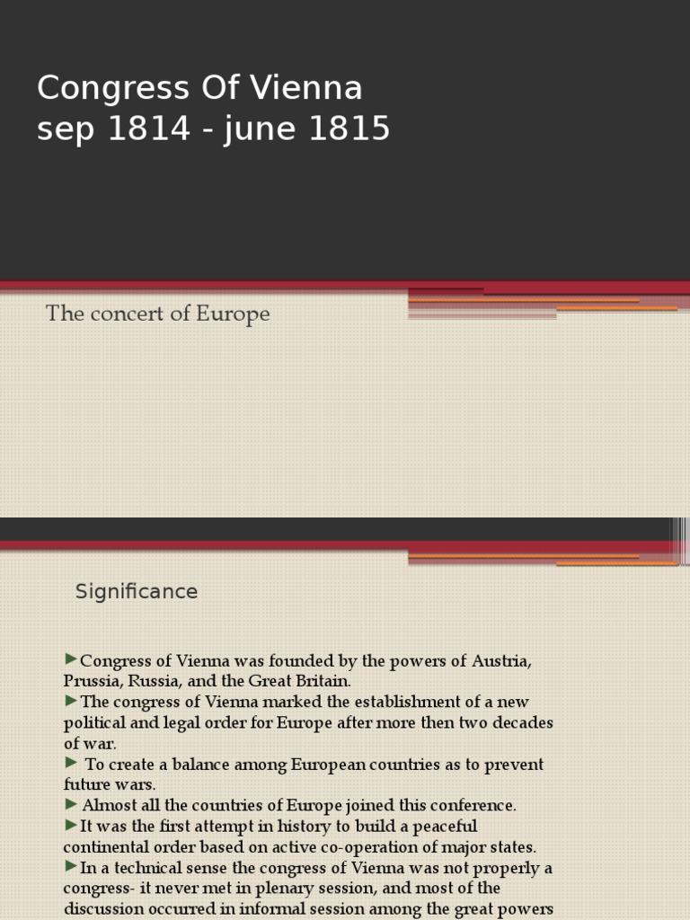 Congress of Vienna | PDF | Diplomacy | Foreign Policy