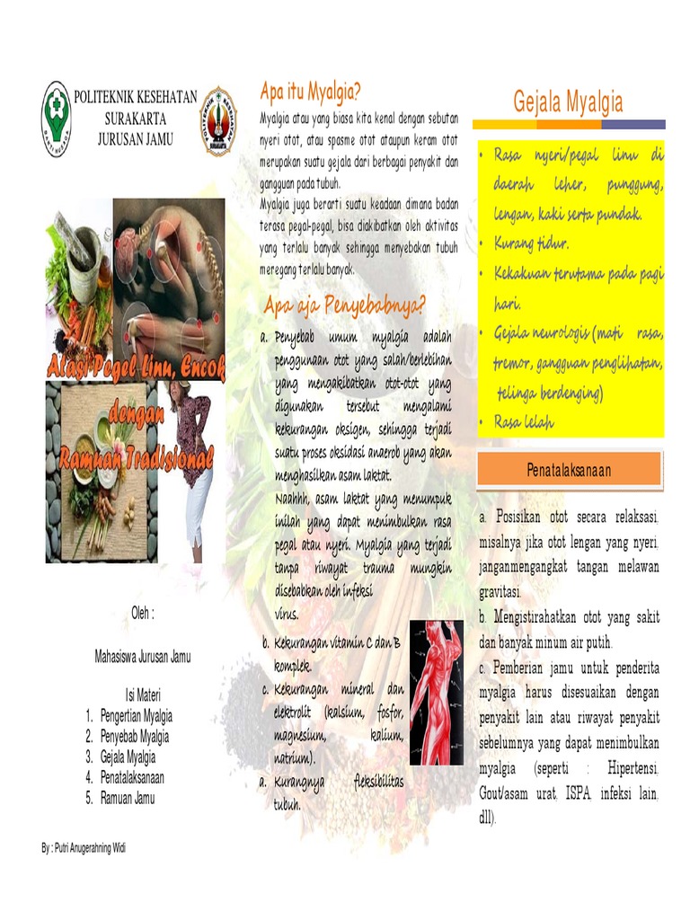 Leaflet - Penyuluhan - Myalgia - 2013 PDF | PDF