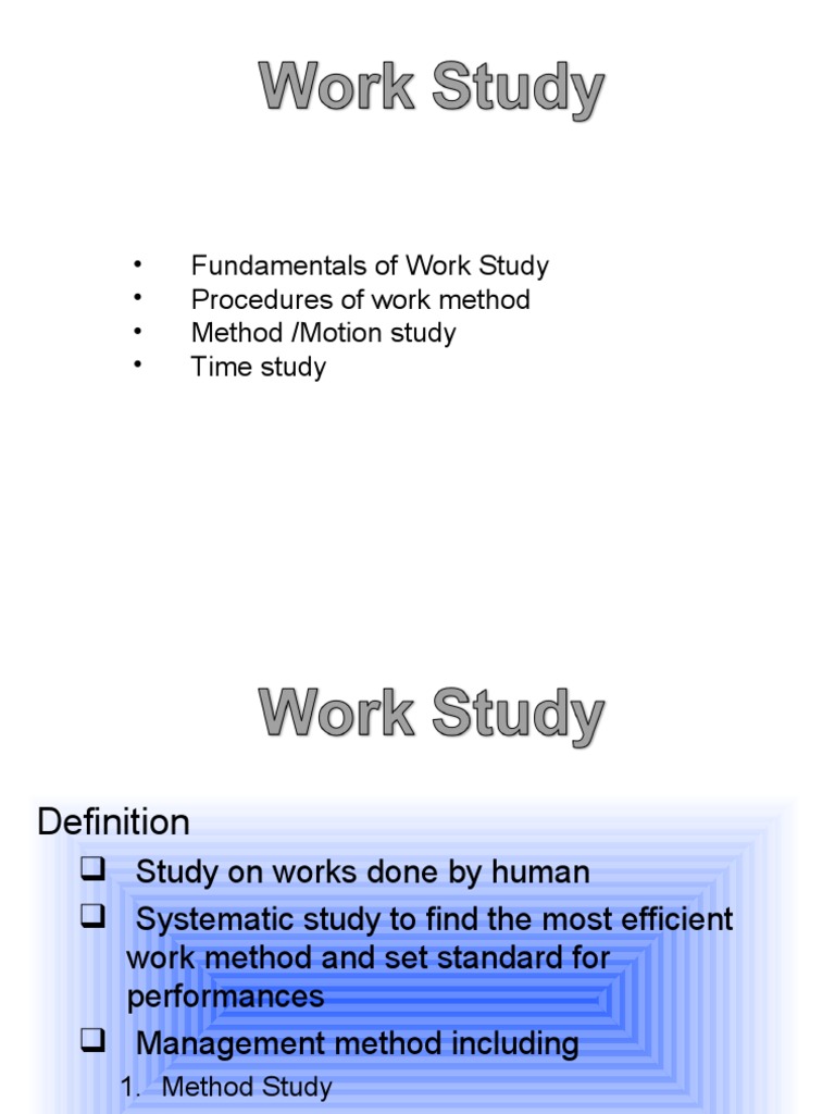 Understanding Work Study Methods | PDF | Time