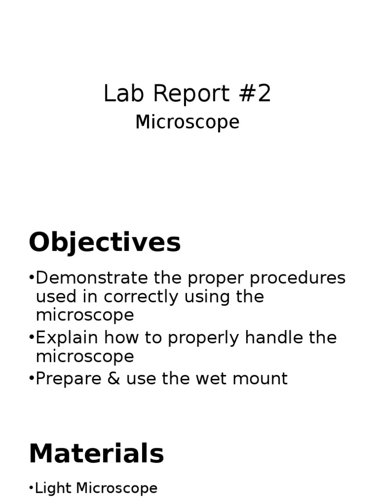 Microscope Usage and Wet Mount Guide | PDF