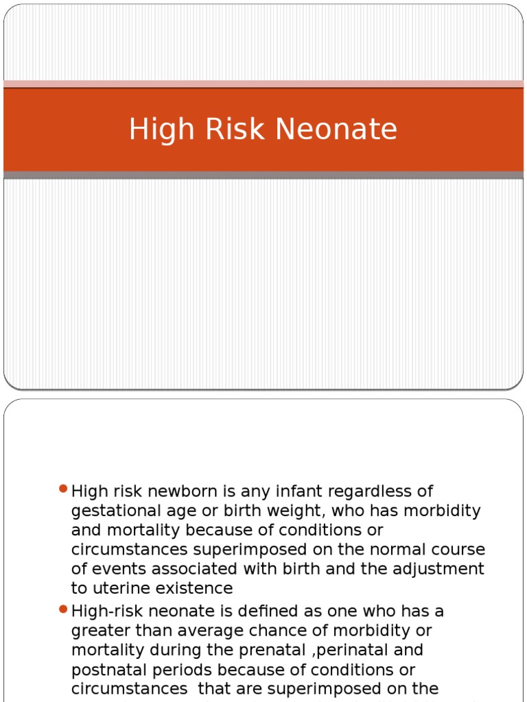 Defining High Risk Neonates | PDF | Childbirth | Prenatal Development