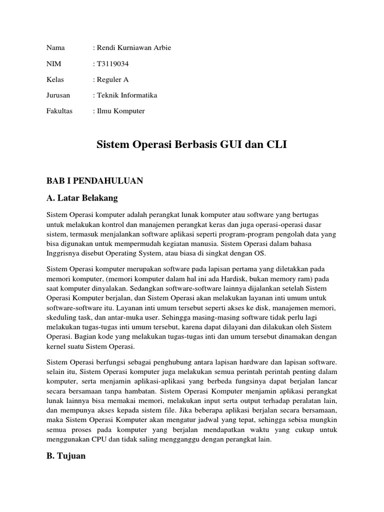 Artikel OS Berbasis GUI Dan CLI | PDF