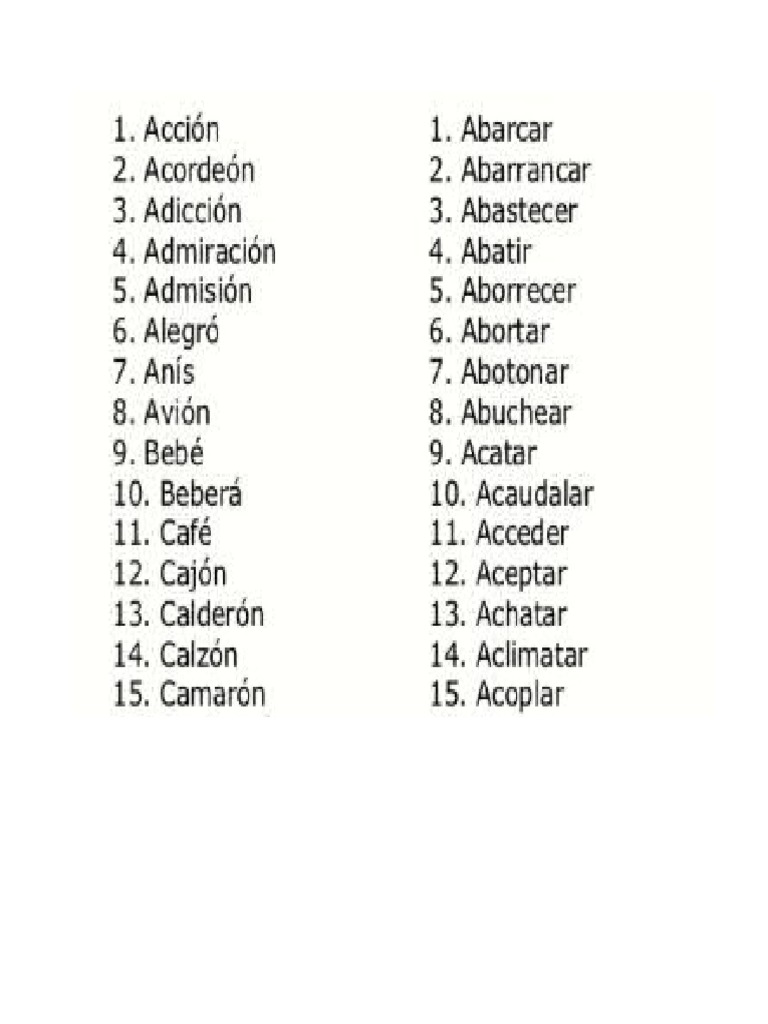 Palabras Agudas | PDF