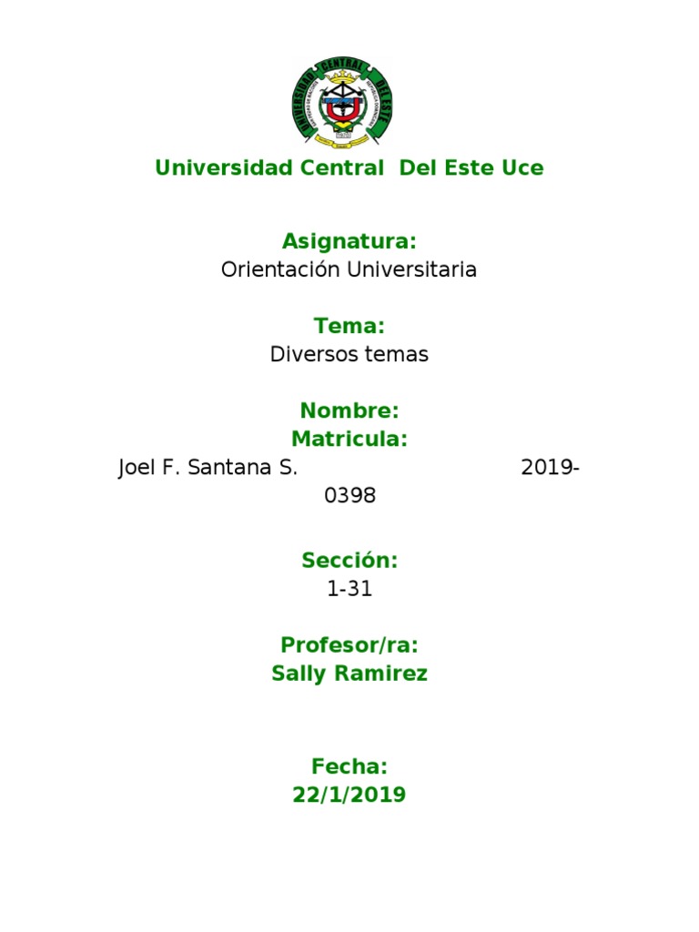 Universidad Central Del Este Uce Mejora | PDF | Universidad | Institución