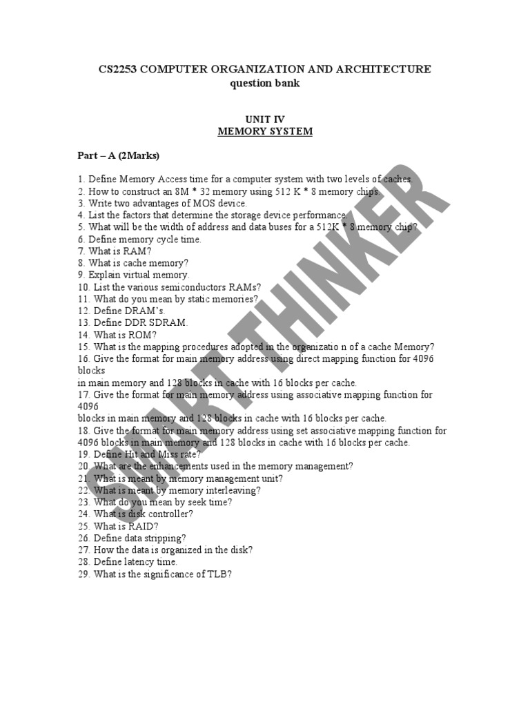 Ca Uinit4 | PDF | Cpu Cache | Random Access Memory
