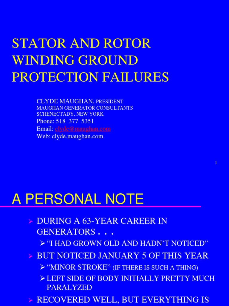 Stator Rotor Ground Protection Failures | PDF | Relay | Electric Generator