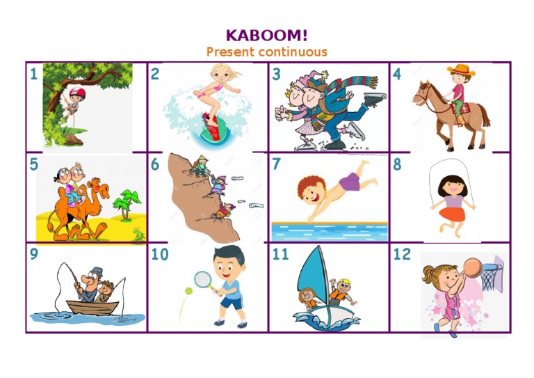 Kaboom Actions Present Continuous | PDF