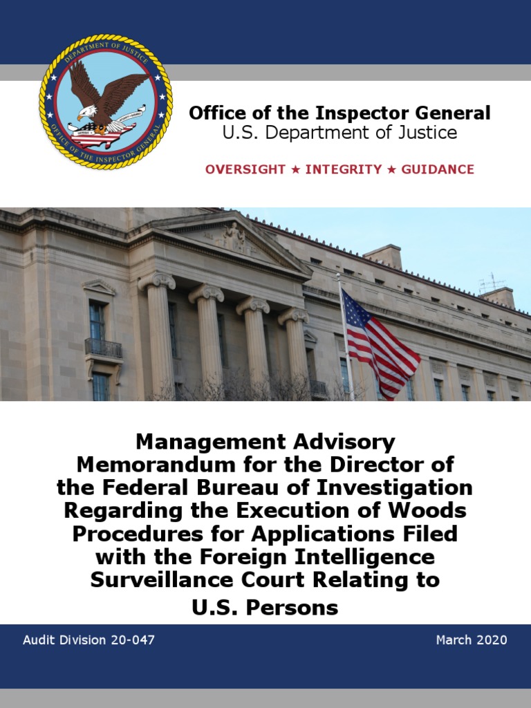 Horowitz OIG Management Advisory | PDF | Foreign Intelligence ...