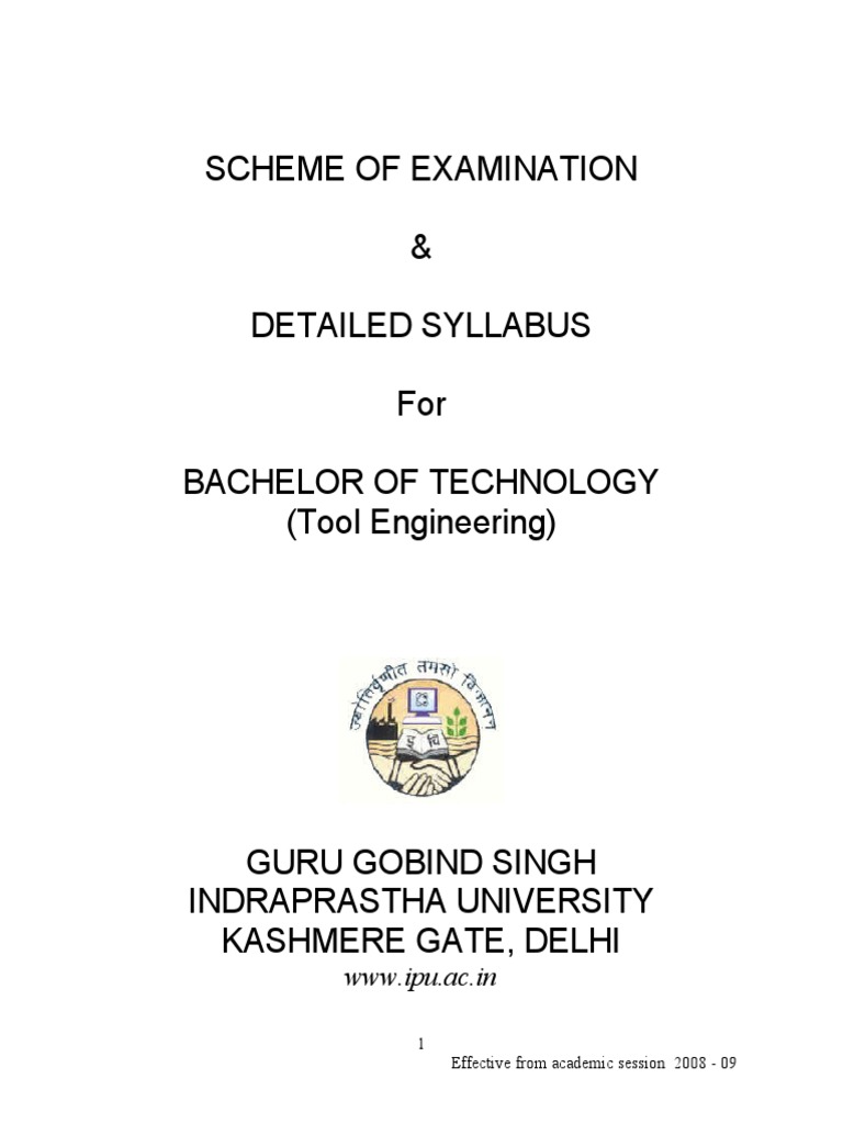 Final Syllabus - B Tech Syllabus Tool Engg of Dite2010 | PDF | Diffraction | Optics