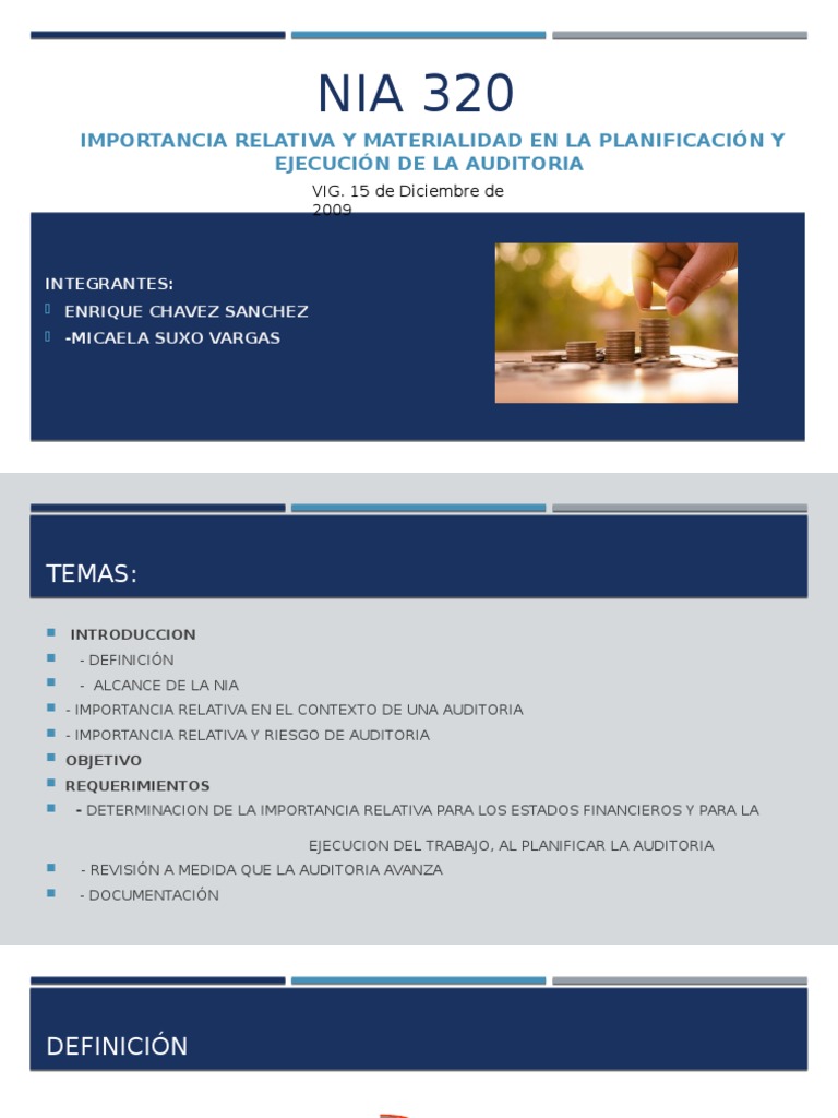 Nia 320 | PDF | Auditoría | Contralor