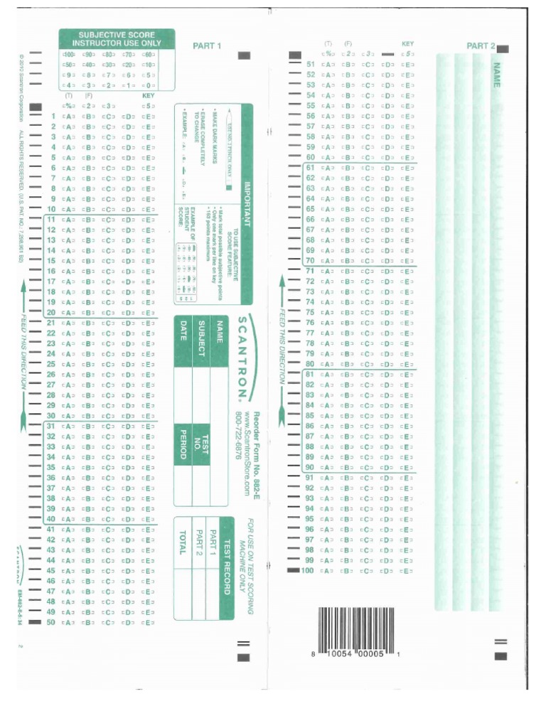 Scantron Sheet PDF | PDF