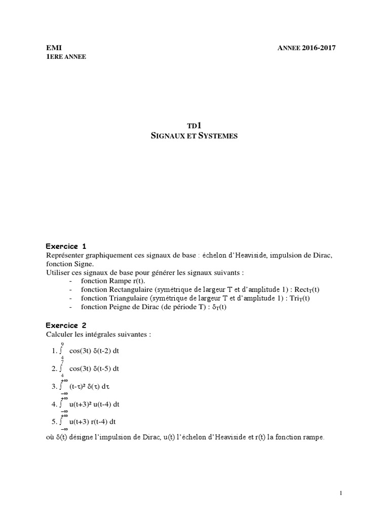TD1 SS PDF | PDF | Physique théorique | Relations mathématiques