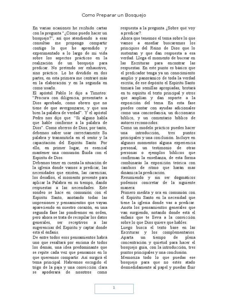Como Preparar Un Bosquejo | PDF | espíritu Santo | Biblia