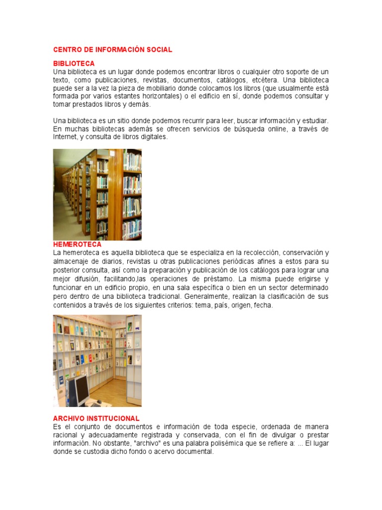 Centros de Información Social en Guatemala | PDF | Bibliotecas ...