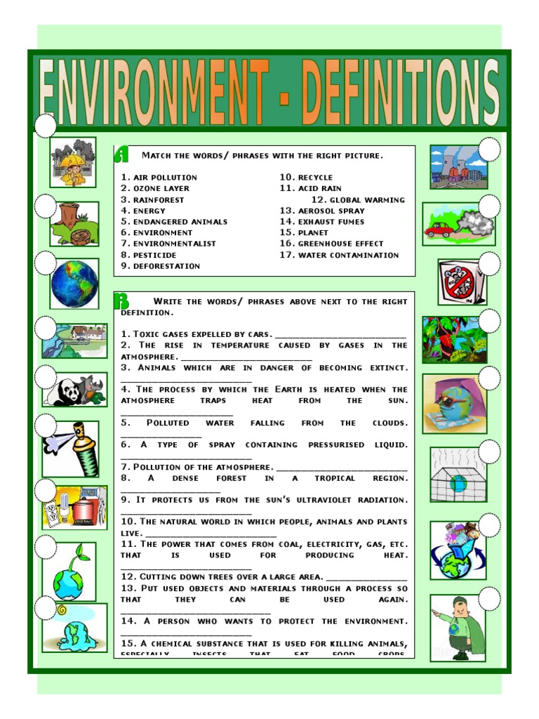 Environment Definitions | PDF | Atmosphere Of Earth | Natural Environment