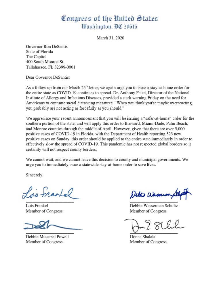 Letter To Gov DeSantis | PDF | Democratic Party (United States ...