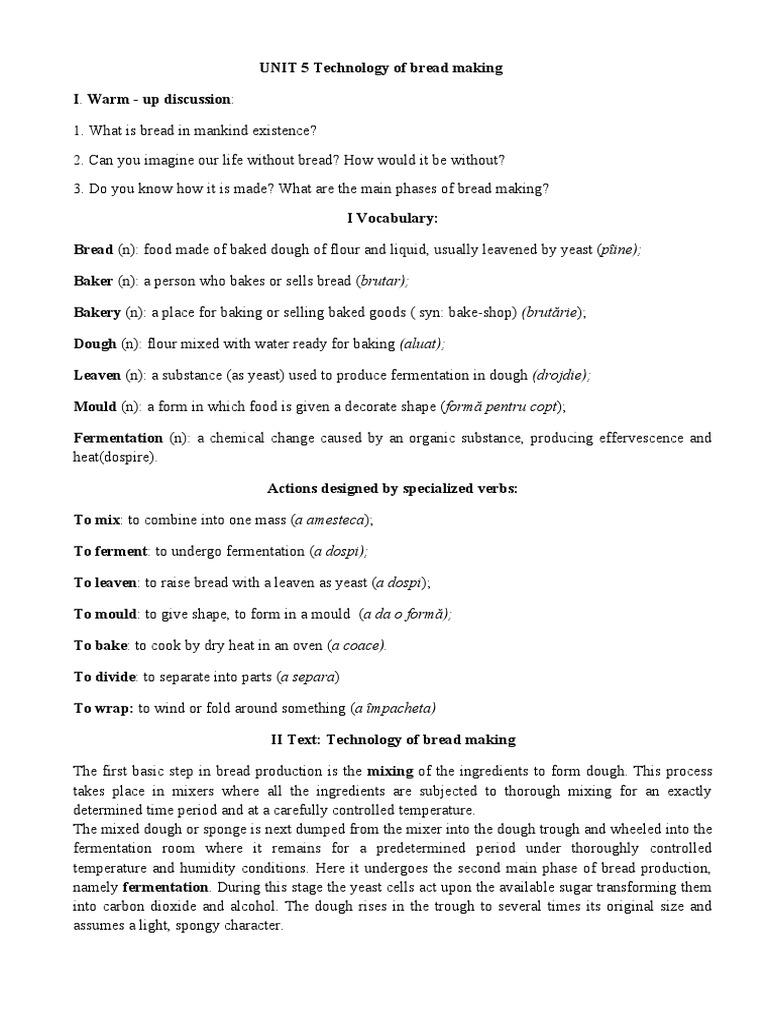 Bread Making Technology Explained | PDF | Breads | Yeast