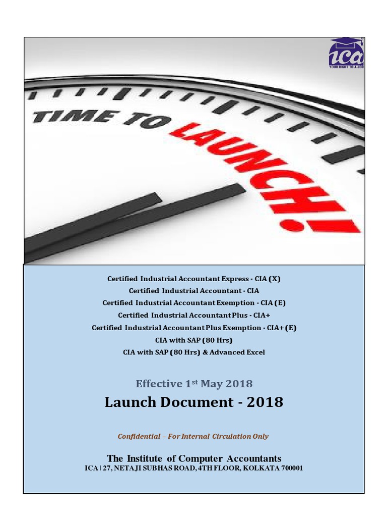 CIA Launch Document 2018-19 | PDF | Microsoft Excel | Accounting