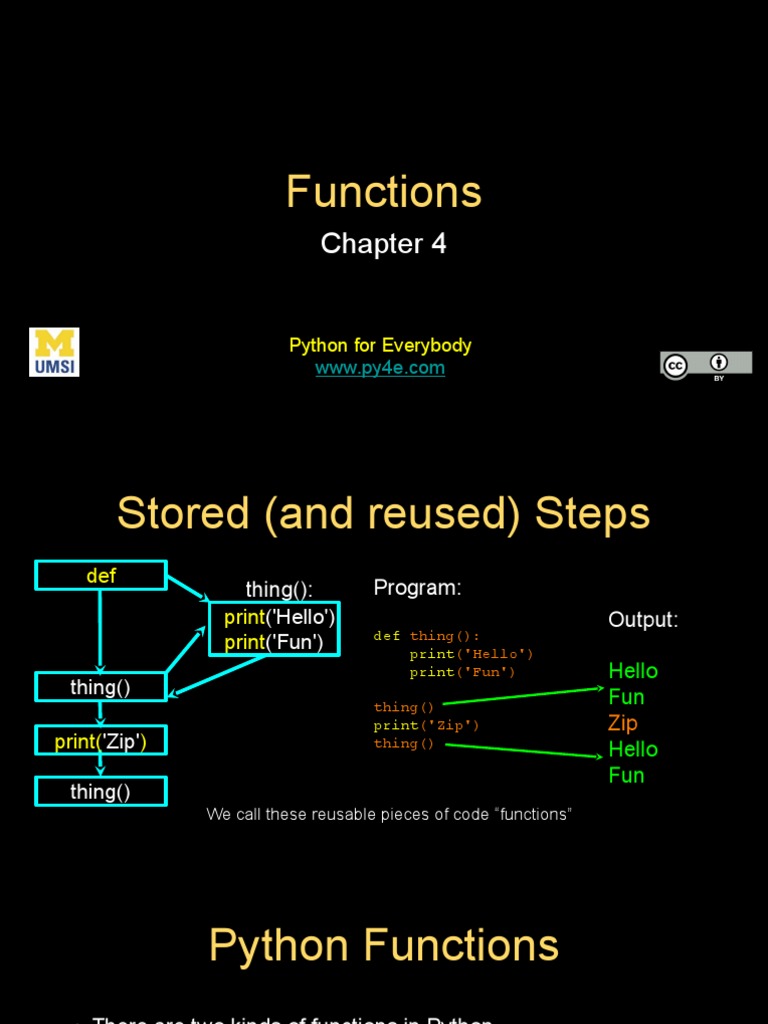 Pythonlearn 04 Functions | Download Free PDF | Parameter (Computer Programming) | Subroutine