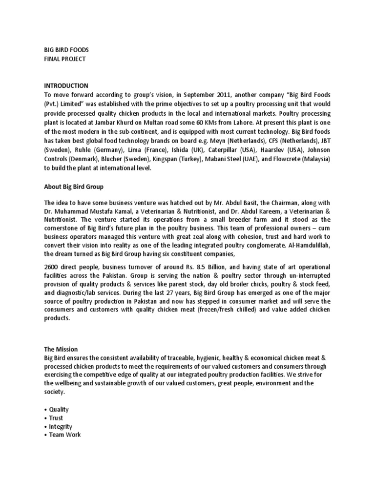 Big Bird Foods | PDF | Poultry Farming | Chicken