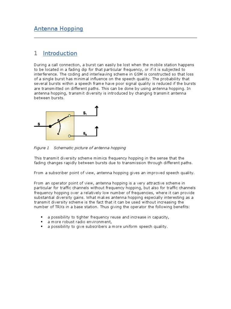 Antenna Hopping | PDF | Antenna (Radio) | Transmitter