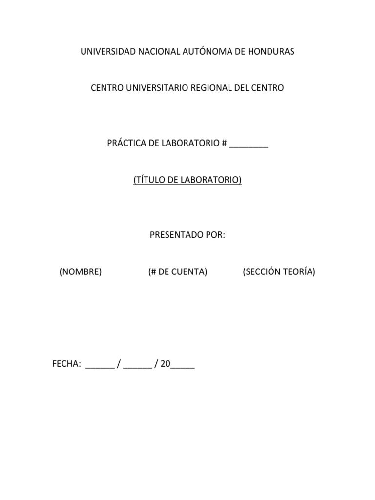 Portada de Reporte de Laboratorio | PDF