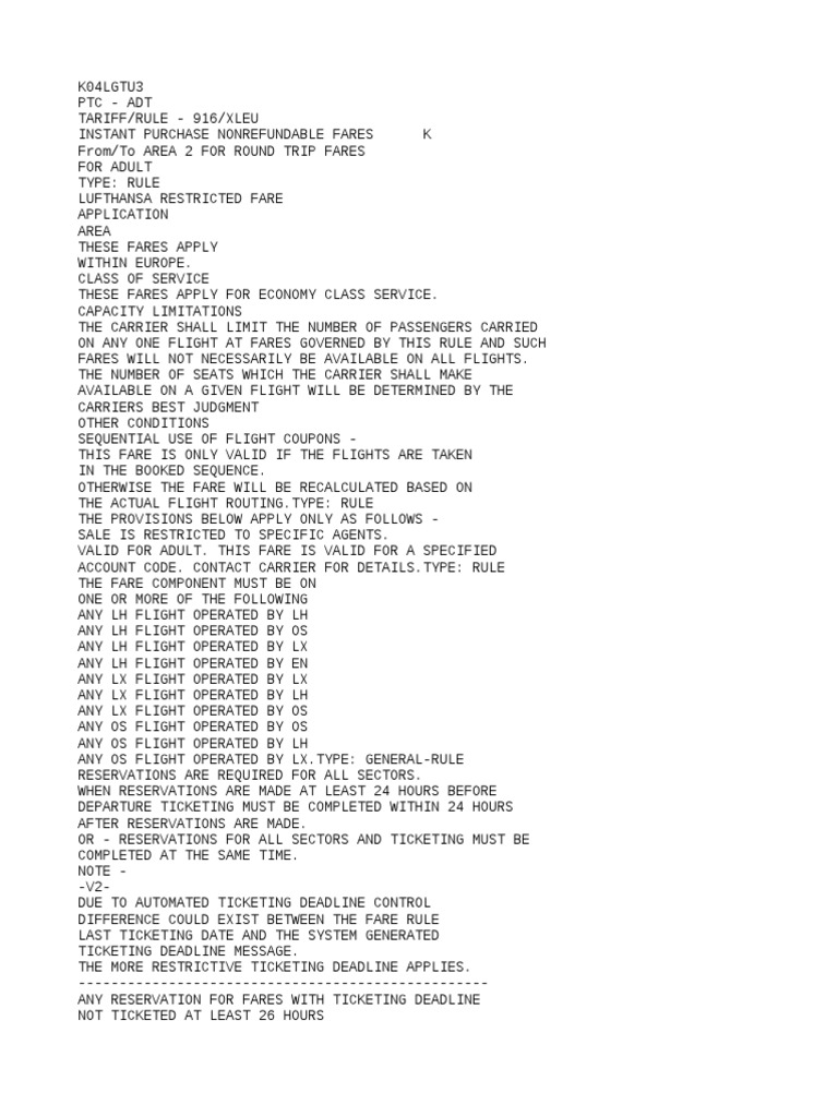 Fare Rules | PDF | Fare | Ticket (Admission)
