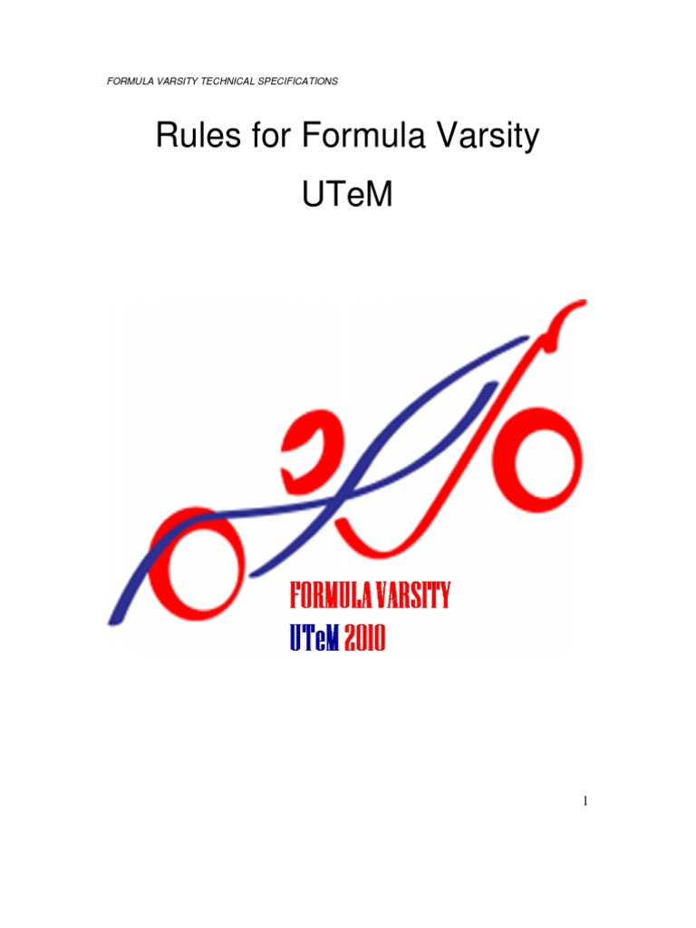 Rules For Formula Varsity Utem | PDF | Transmission (Mechanics ...