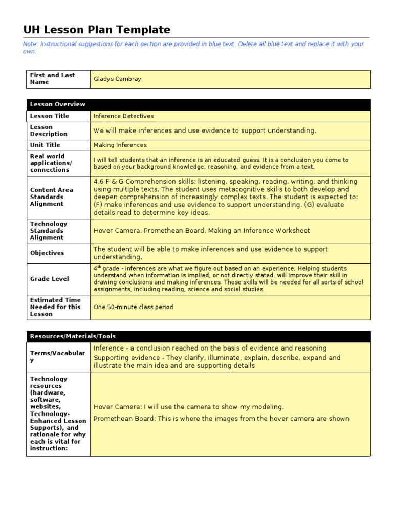 4th Grade Esl Lesson Plan | PDF | Reading Comprehension | Psychological ...
