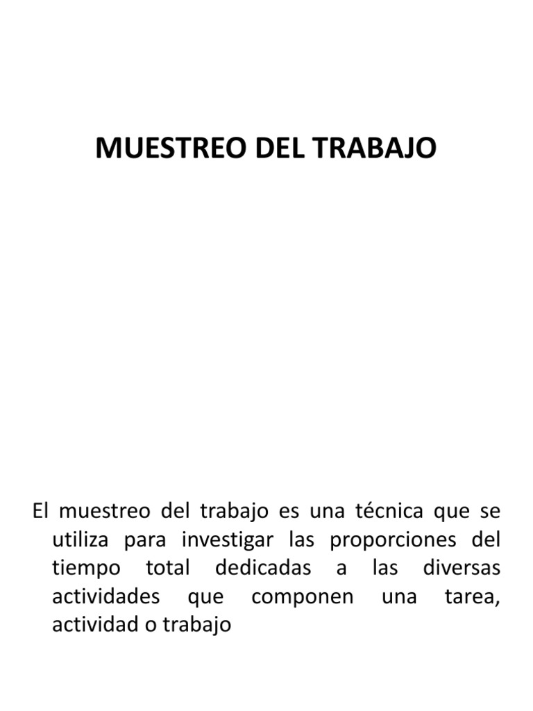 Muestreo Del Trabajo Pdf Pdf Muestreo Estadísticas Métodos De