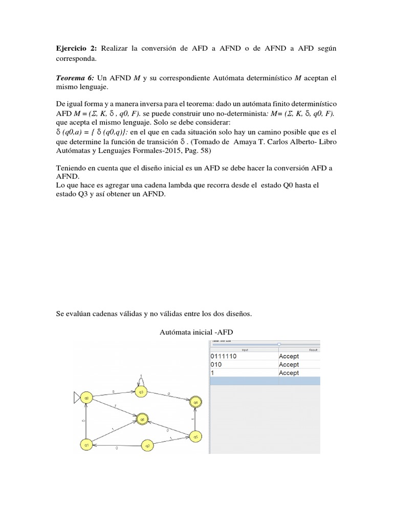 Conversión de AFD A AFND o de AFND A AFD | PDF | Métodos y materiales ...