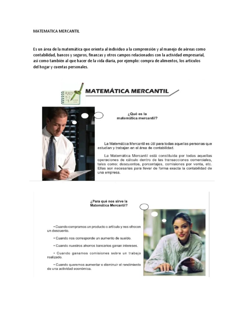 Matemática Mercantil - Clase 1 | PDF | Comercio | Dinero