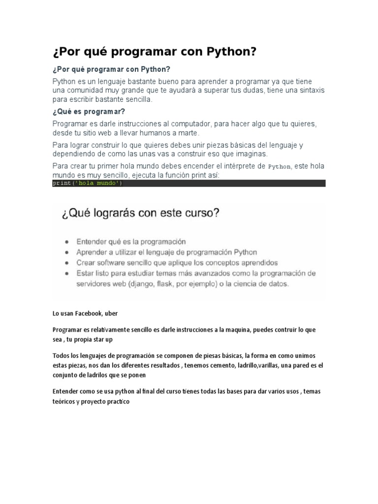 Por Qué Programar Con Python | PDF | Arte | Informática