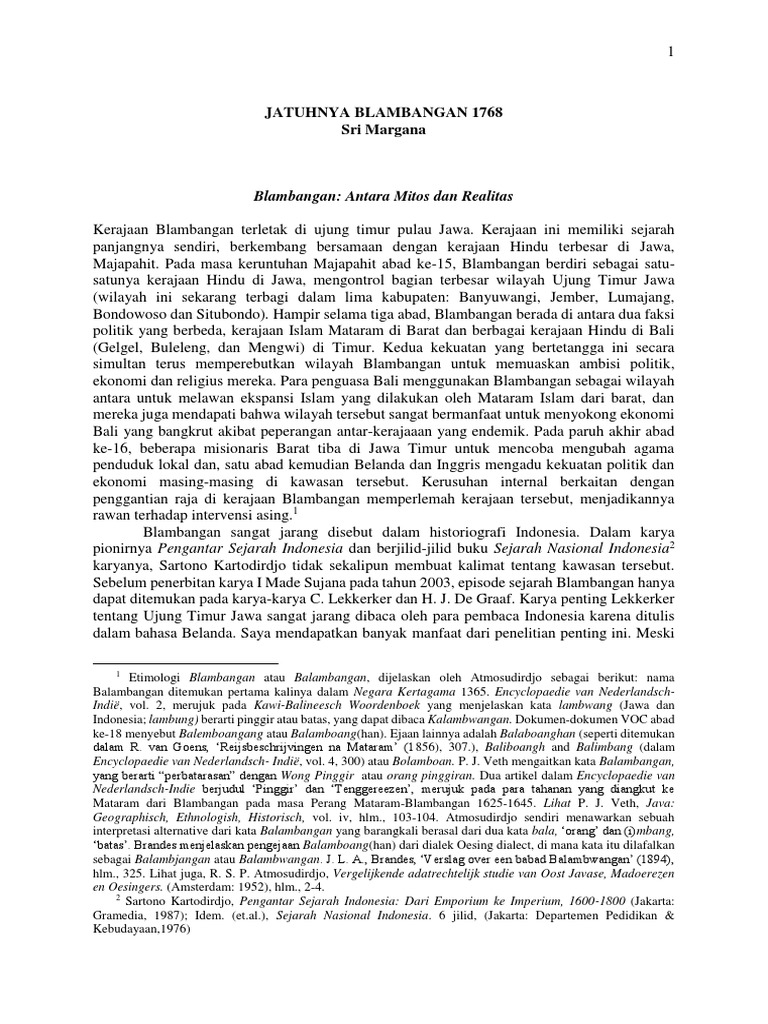 Jatuhnya Blambangan 1768 | PDF | Sejarah