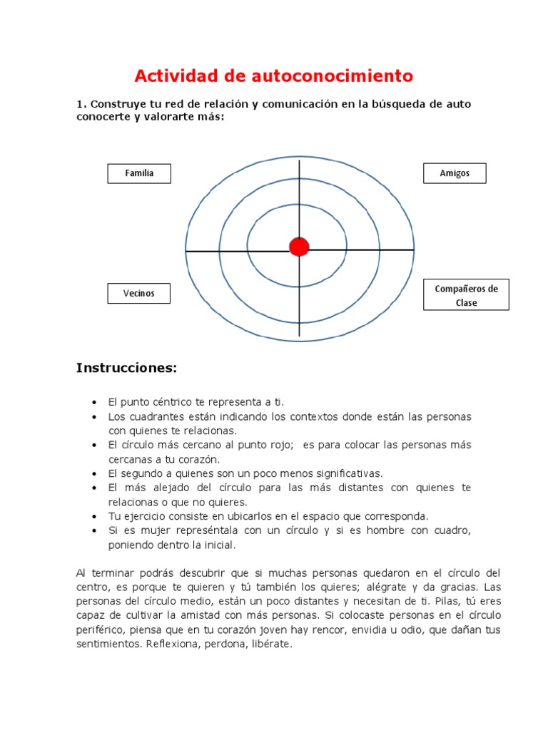 Actividad de Autoconocimiento | PDF