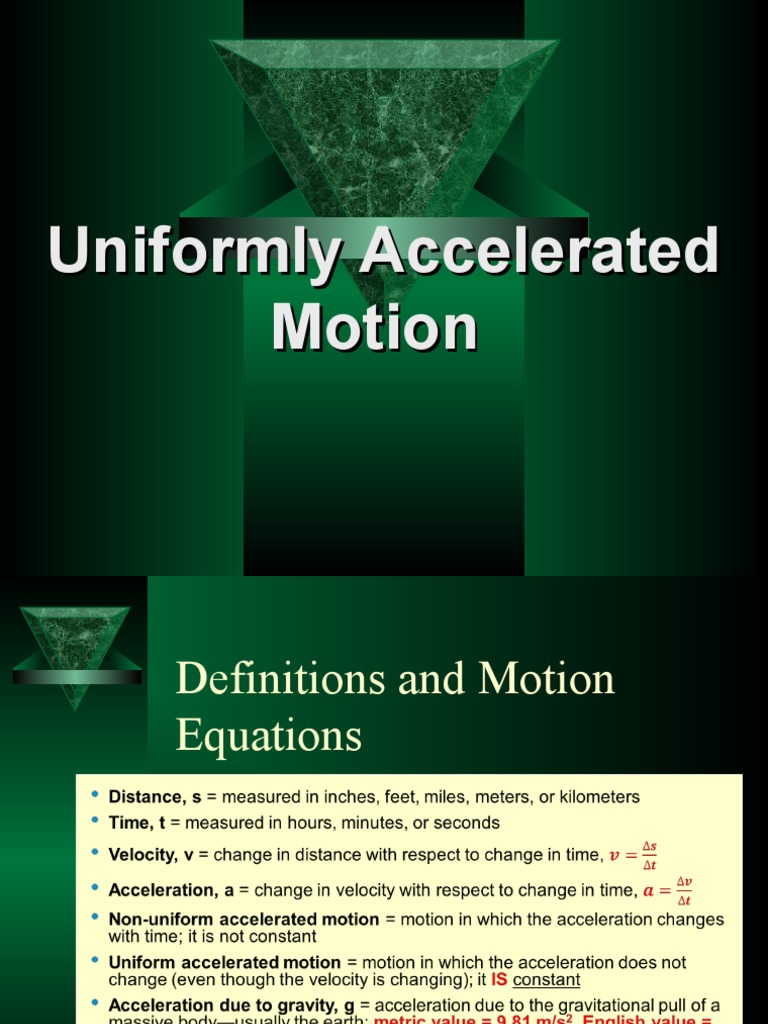 Uniform Accelerated Motion (Horizontal) | PDF | Equations Of Motion ...