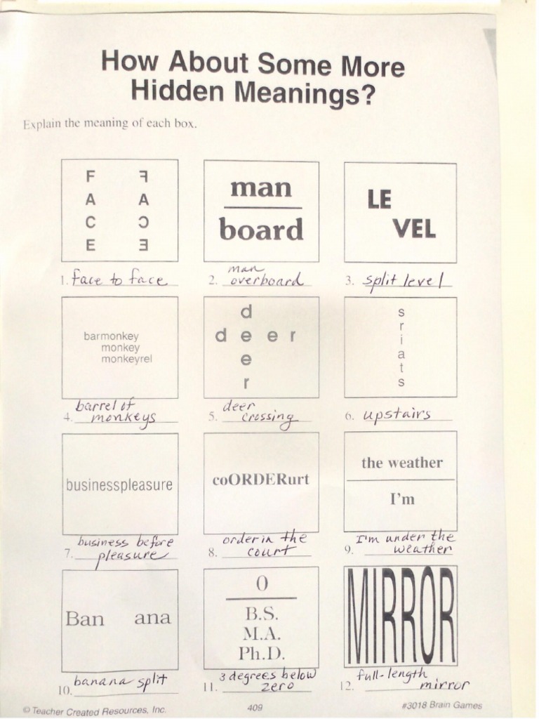 Hidden Meanings p409 Answers | PDF