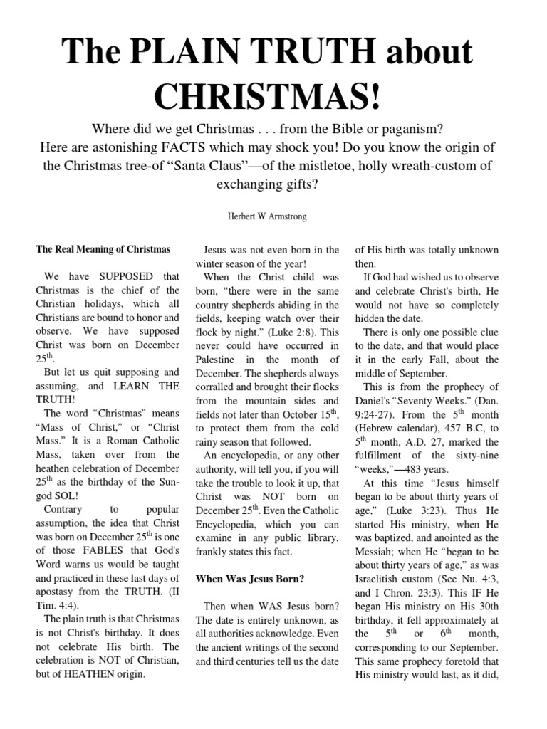 The Truth About Christmas Origins | PDF | Christmas | Paganism