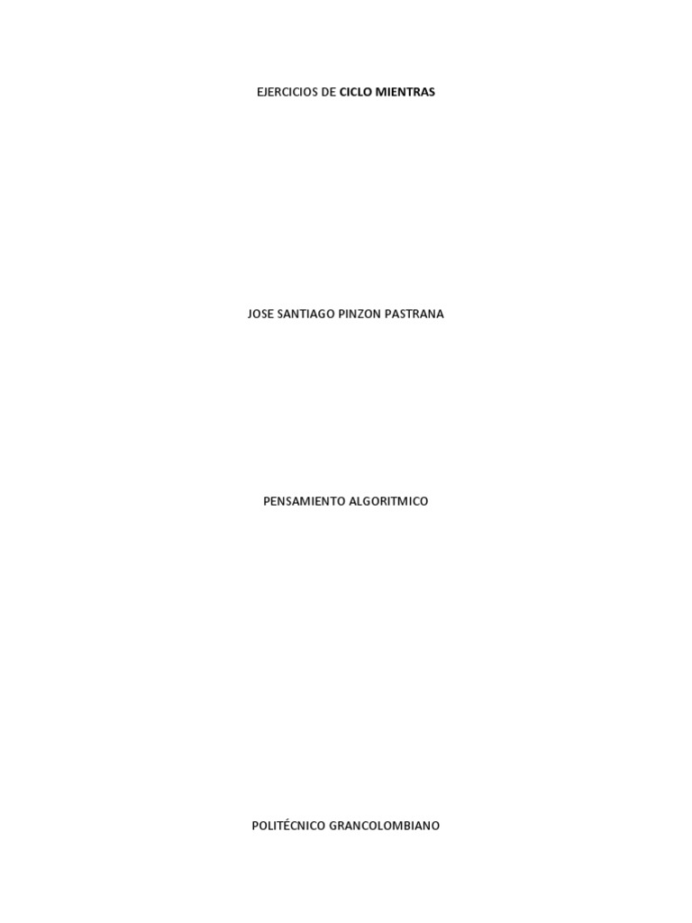 Ejercicios de Ciclo Mientras | PDF | Algoritmos | Informática teórica