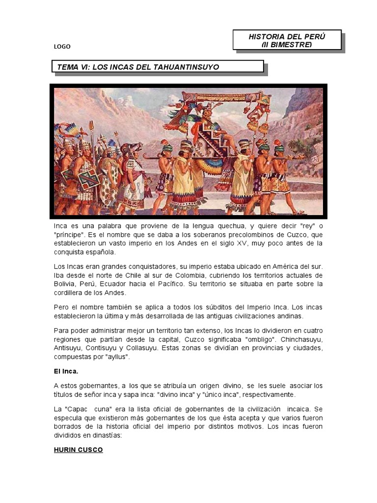 Incas Del Tahuantinsuyo 3° y 4° | PDF | Imperio Inca | Andes