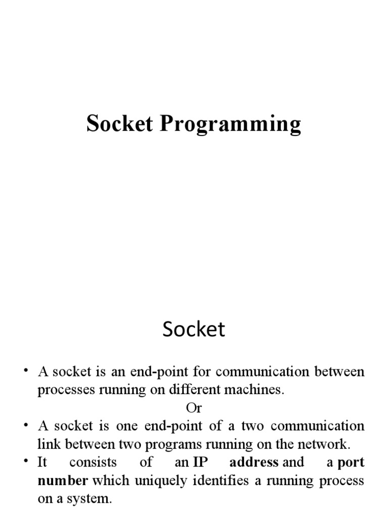 Socket Programming Slides Pdf Network Socket Port Computer Networking