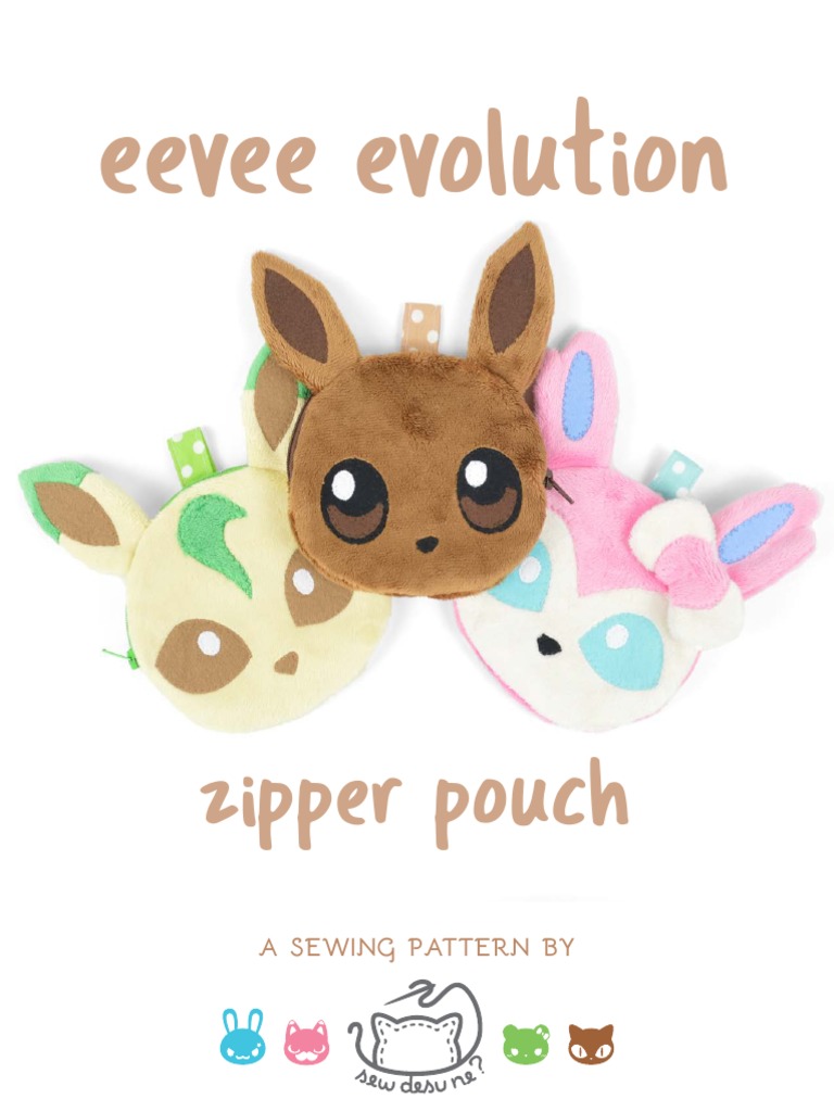 Eevee Evolution Zipper Pouch Sewing Pattern | PDF | Sewing | Seam (Sewing)
