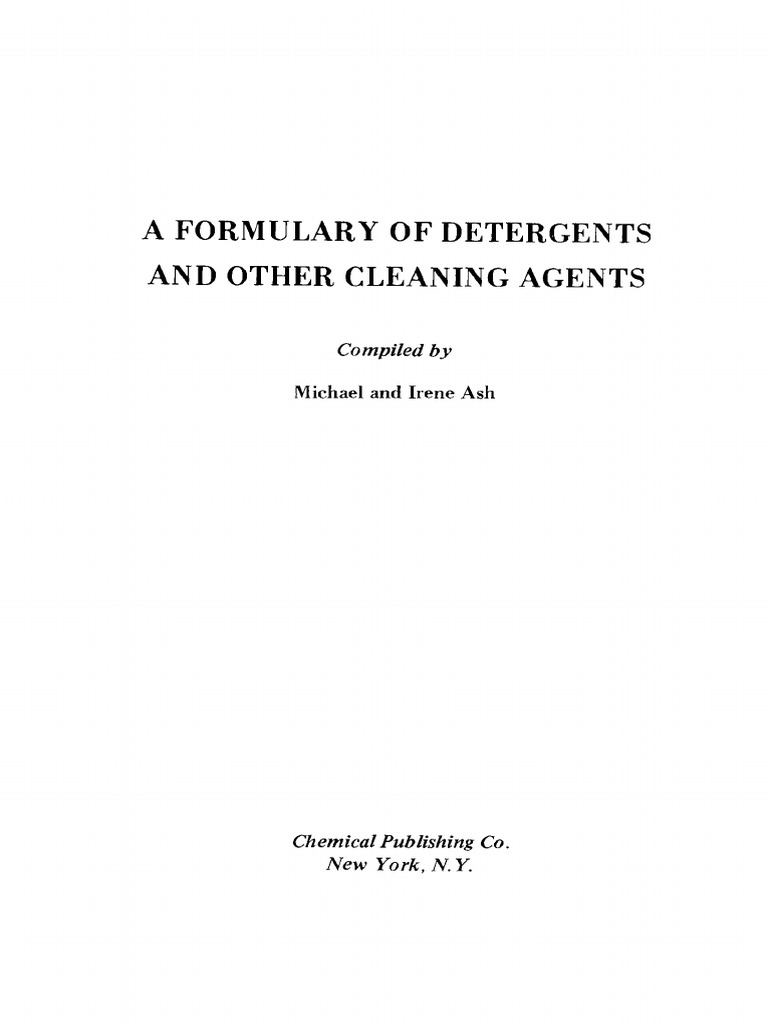 Detergent Formula | PDF
