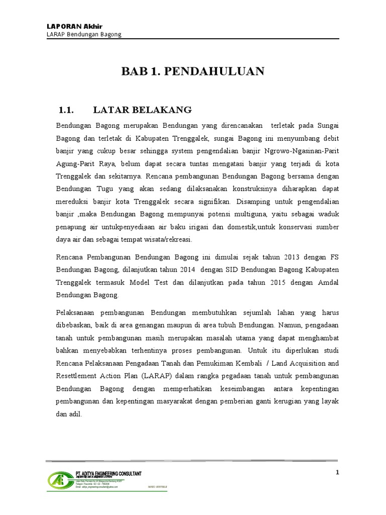 Bab 1 Laporan Akhir (Pendahuluan) | PDF