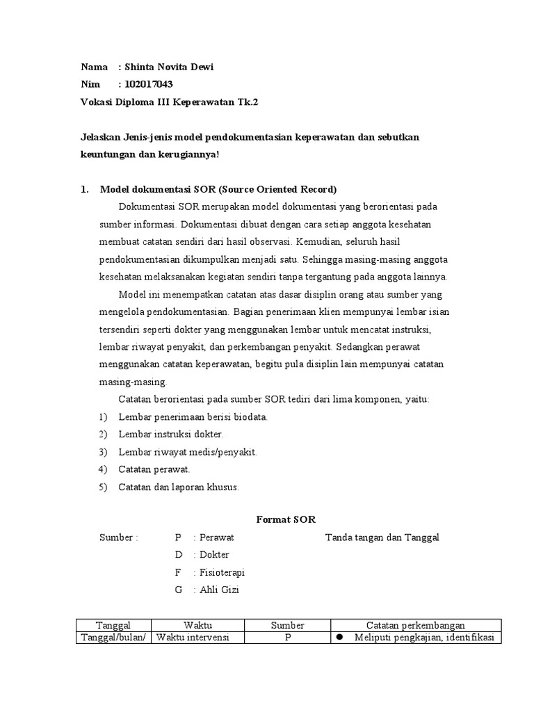 Dokumentasi Keperawatan | PDF | Pengembangan Diri | Sains & Matematika