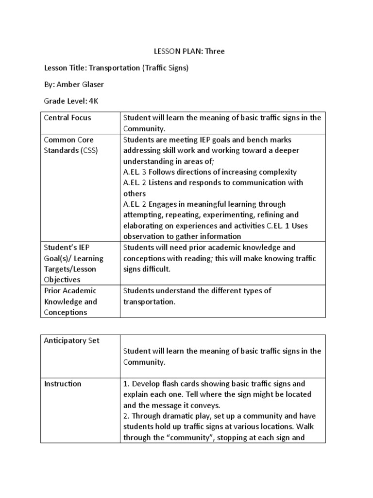 Communication ESA Lesson Plan 3 | Download Free PDF | Educational ...