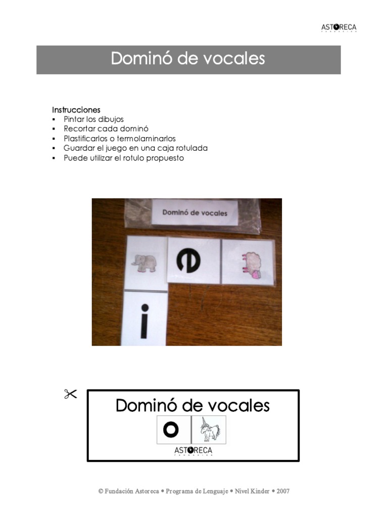 Creando un juego de dominó de vocales para niños de educación infantil ...