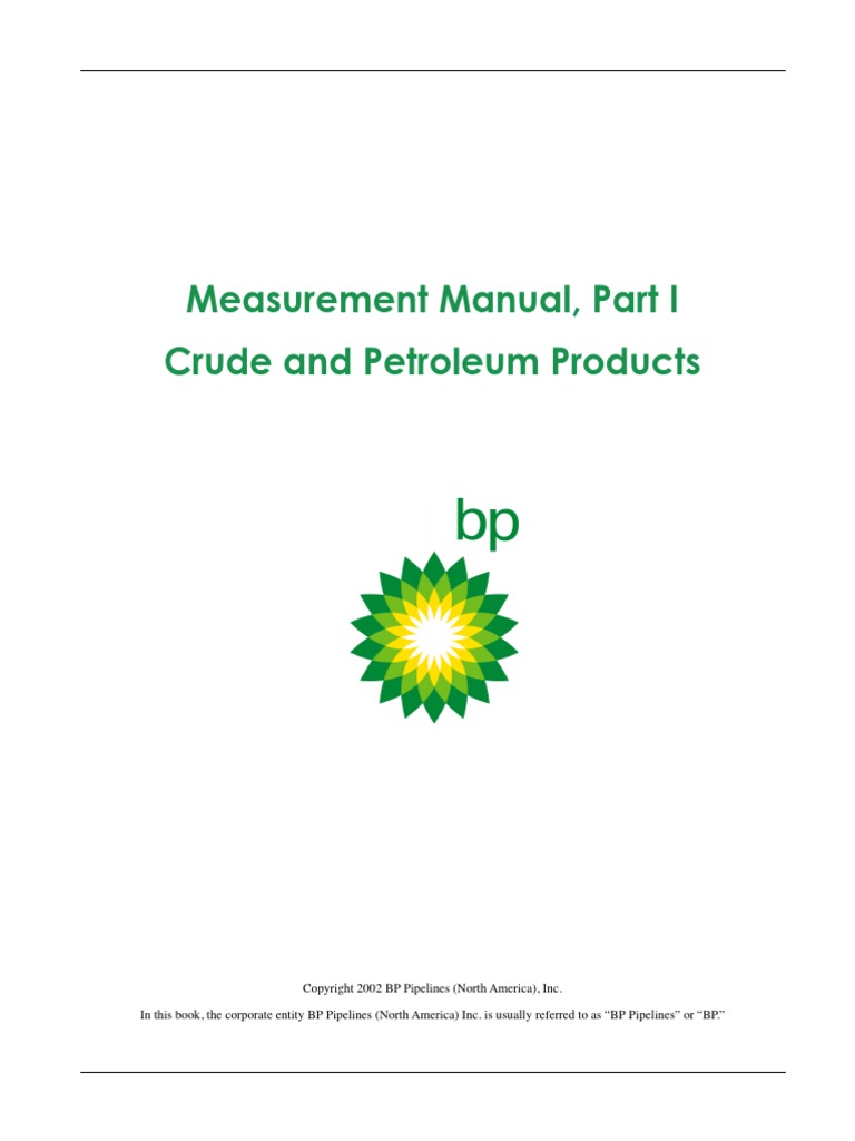 BP Measurement Manual Part I PDF | PDF | Bp | Pipeline Transport